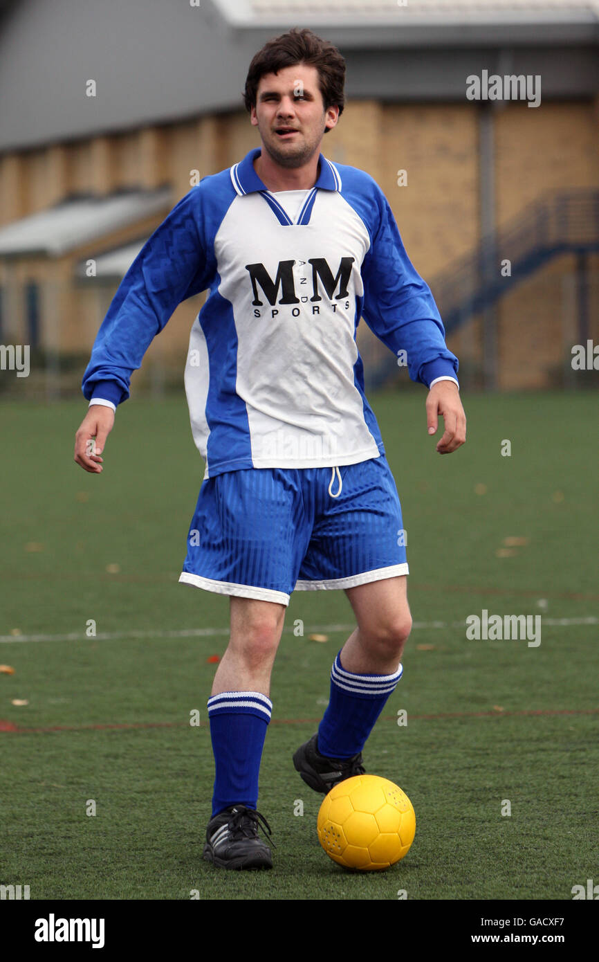 Great Britain's 5 a side blind football team in action Stock Photo - Alamy