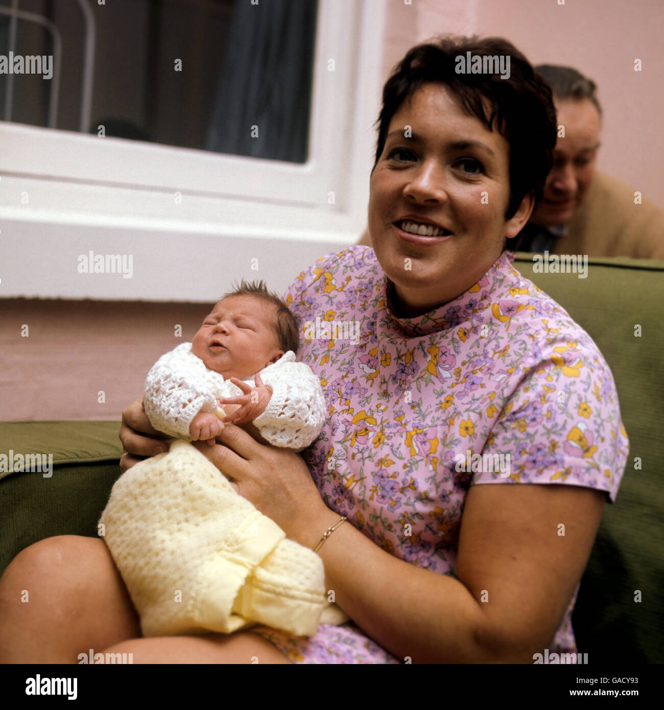 British rally driver Pat Moss-Carlsson with her baby daughter Susan ...
