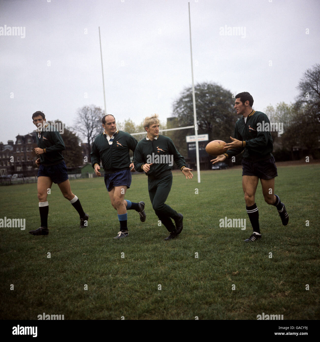 Members of the South African Rugby team (left to right) Martin Janse ...