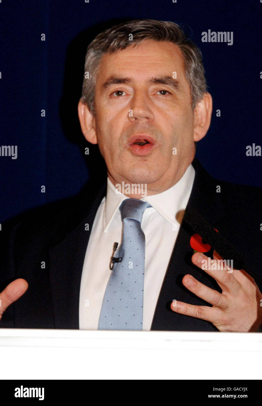 Gordon Brown gives Education speech Stock Photo - Alamy