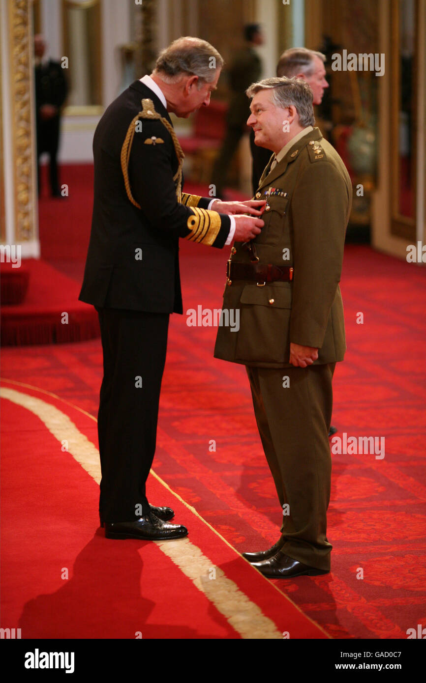 Lieutenant Colonel Alan Sharkey is made an MBE by the Prince of Wales ...