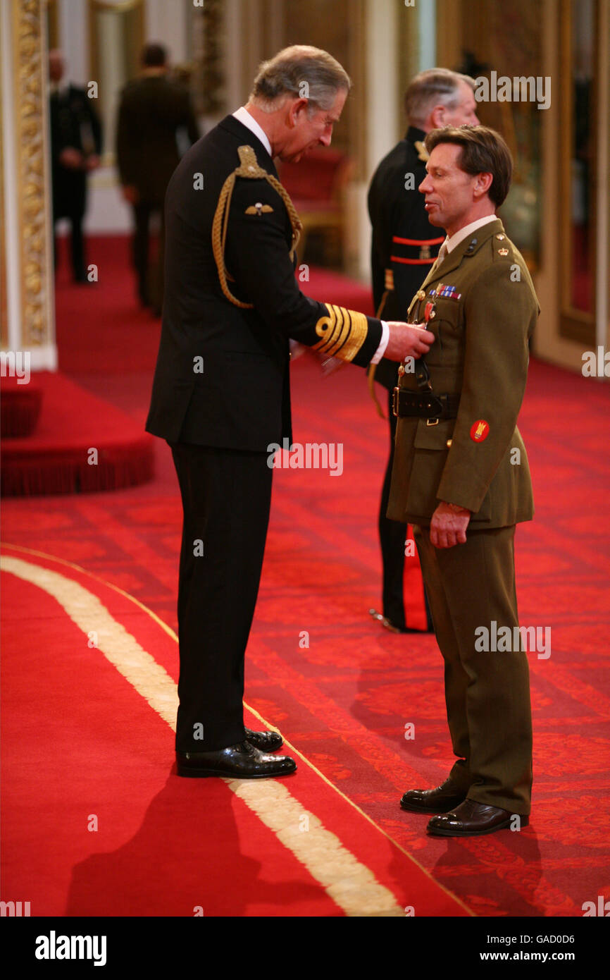 Major Michael Jenkins is made an MBE by the Prince of Wales at ...