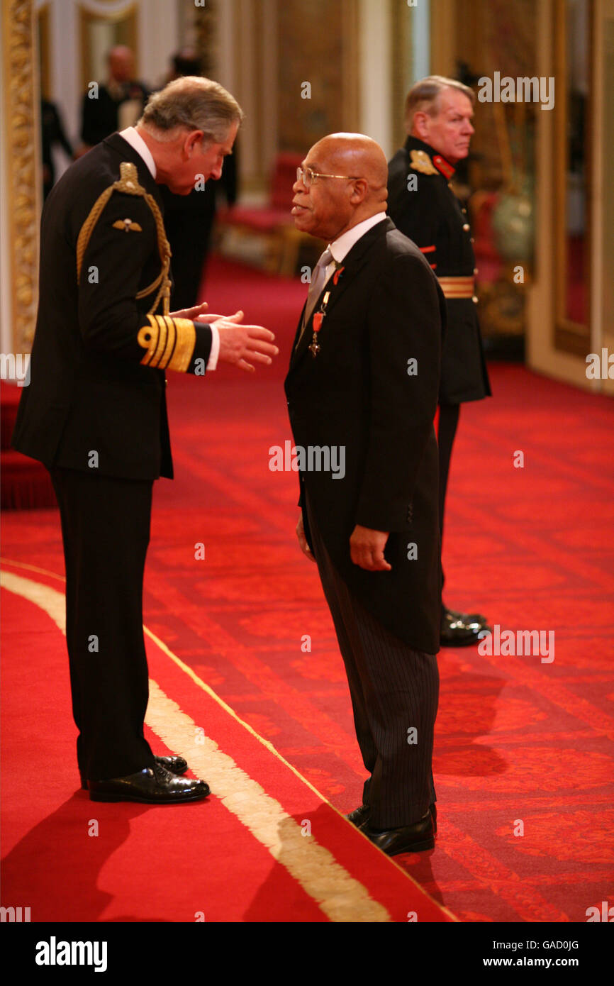 Mr. Ian Charles from Leeds is made an MBE by the Prince of Wales at ...