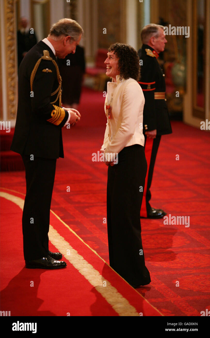 Jane Couch from Bristol is made an MBE by the Prince of Wales at ...
