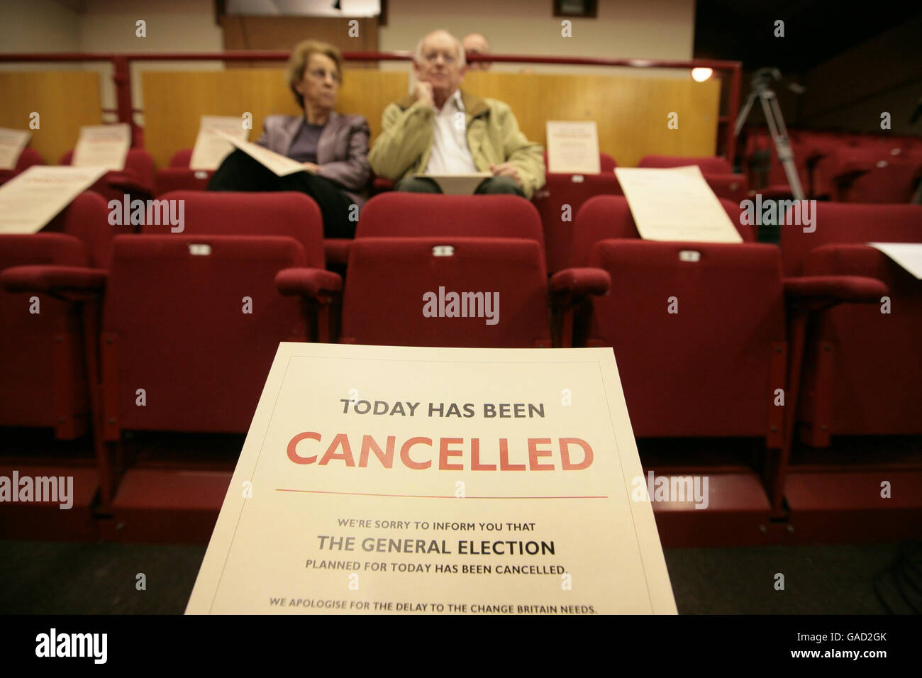 A Conservative Party leaflet on show as leader David Cameron makes a ...