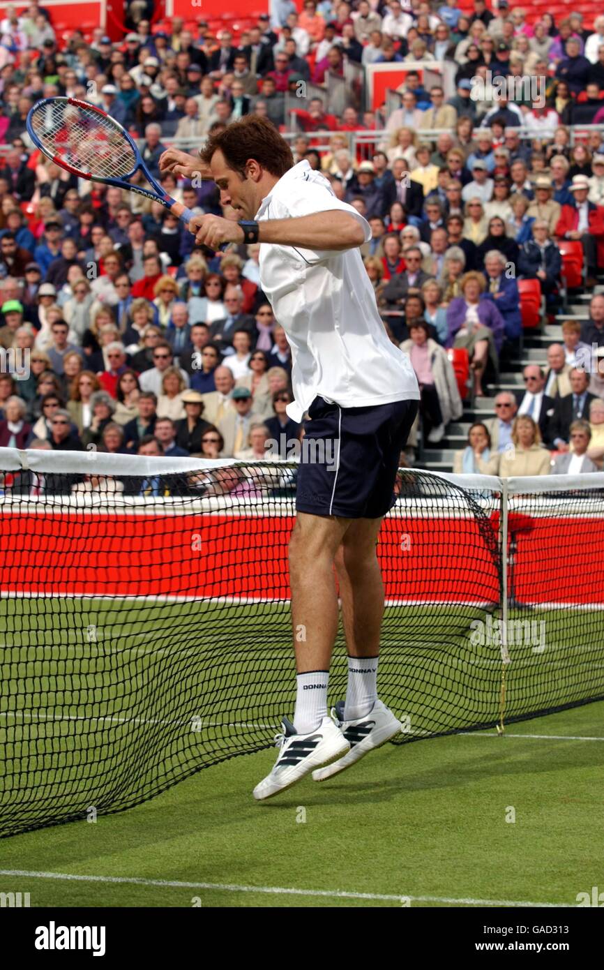 Tennis - Stella Artois Championships. Greg Rusedski in action against ...