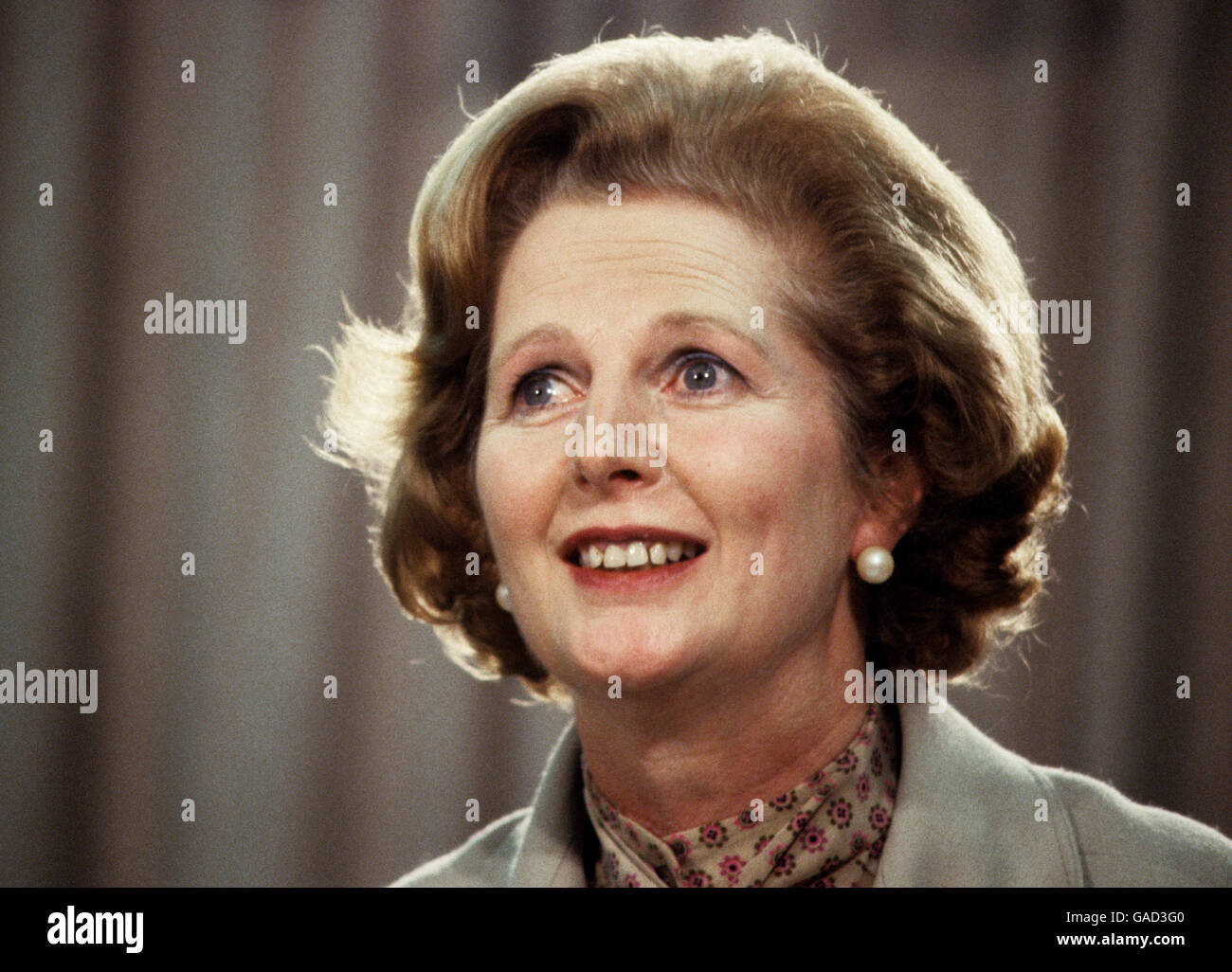 Prime minister margaret thatcher addressing the conference hi-res stock ...
