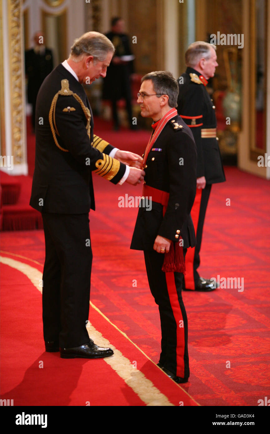 Brigadier Anthony Brister is made a CBE by the Prince of Wales at ...