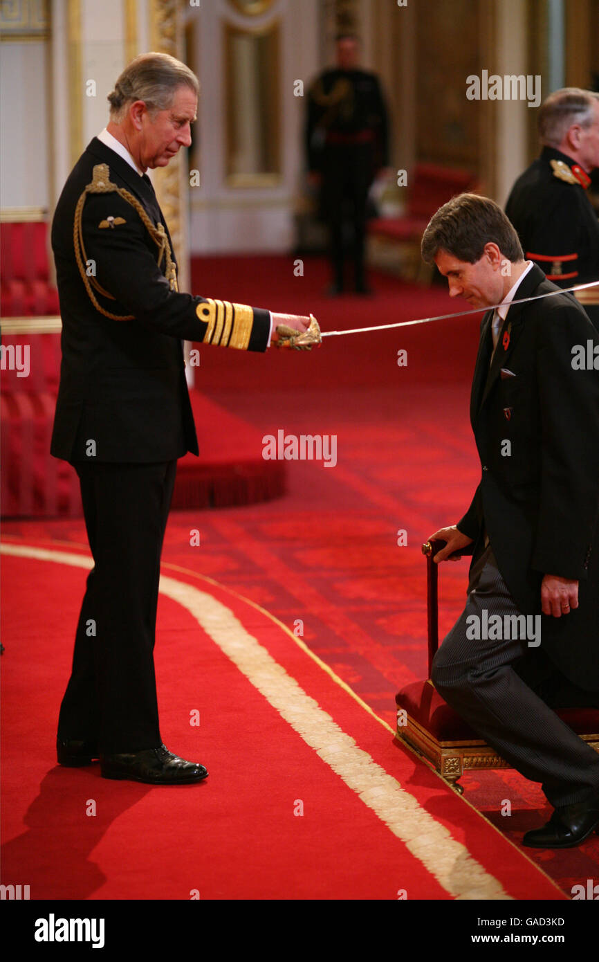 Sir John Sawers from New York is knighted by the Prince of Wales at ...