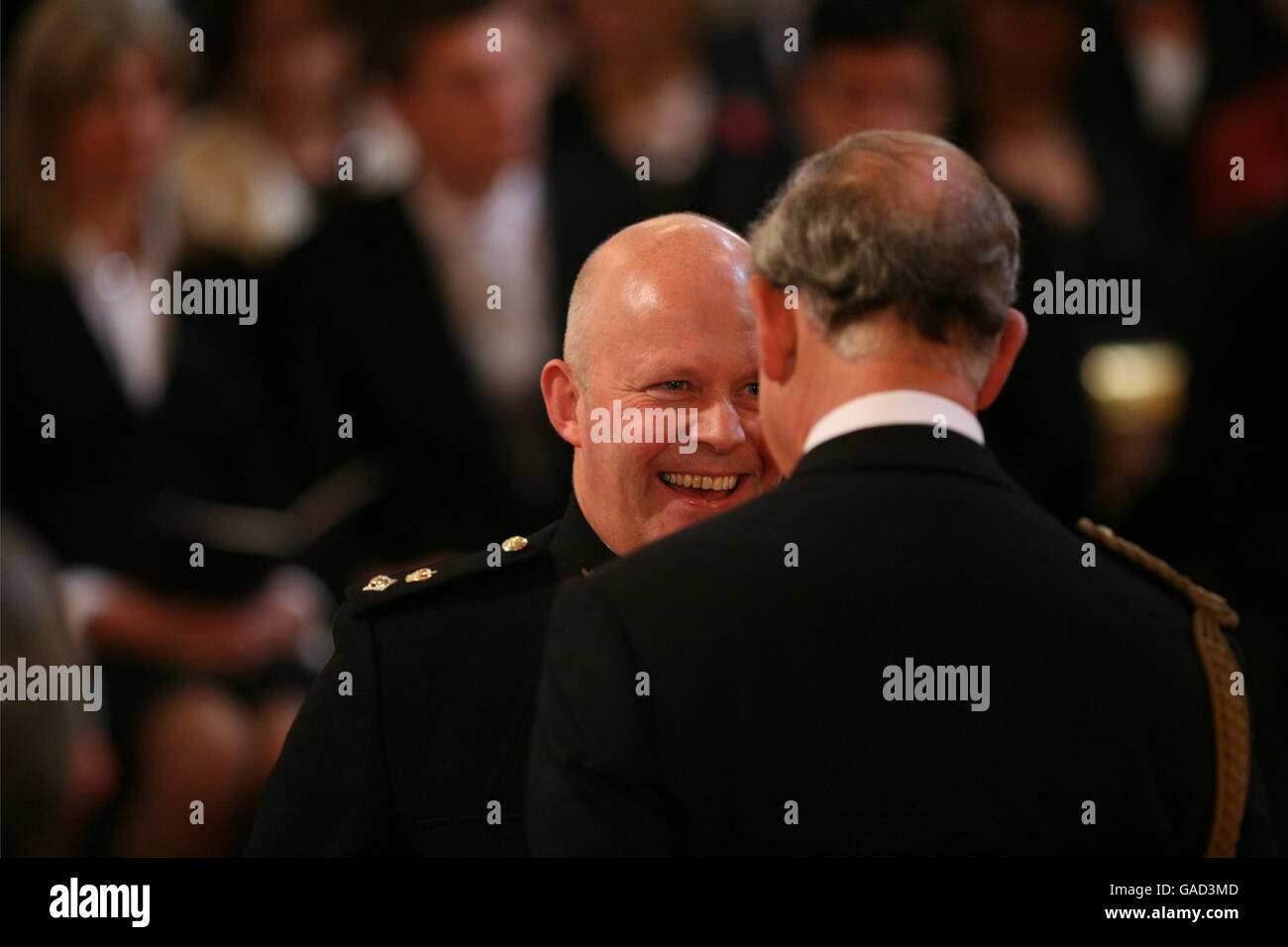 Lieutenant Colonel Derek Hudson is made an OBE by the Prince of Wales ...