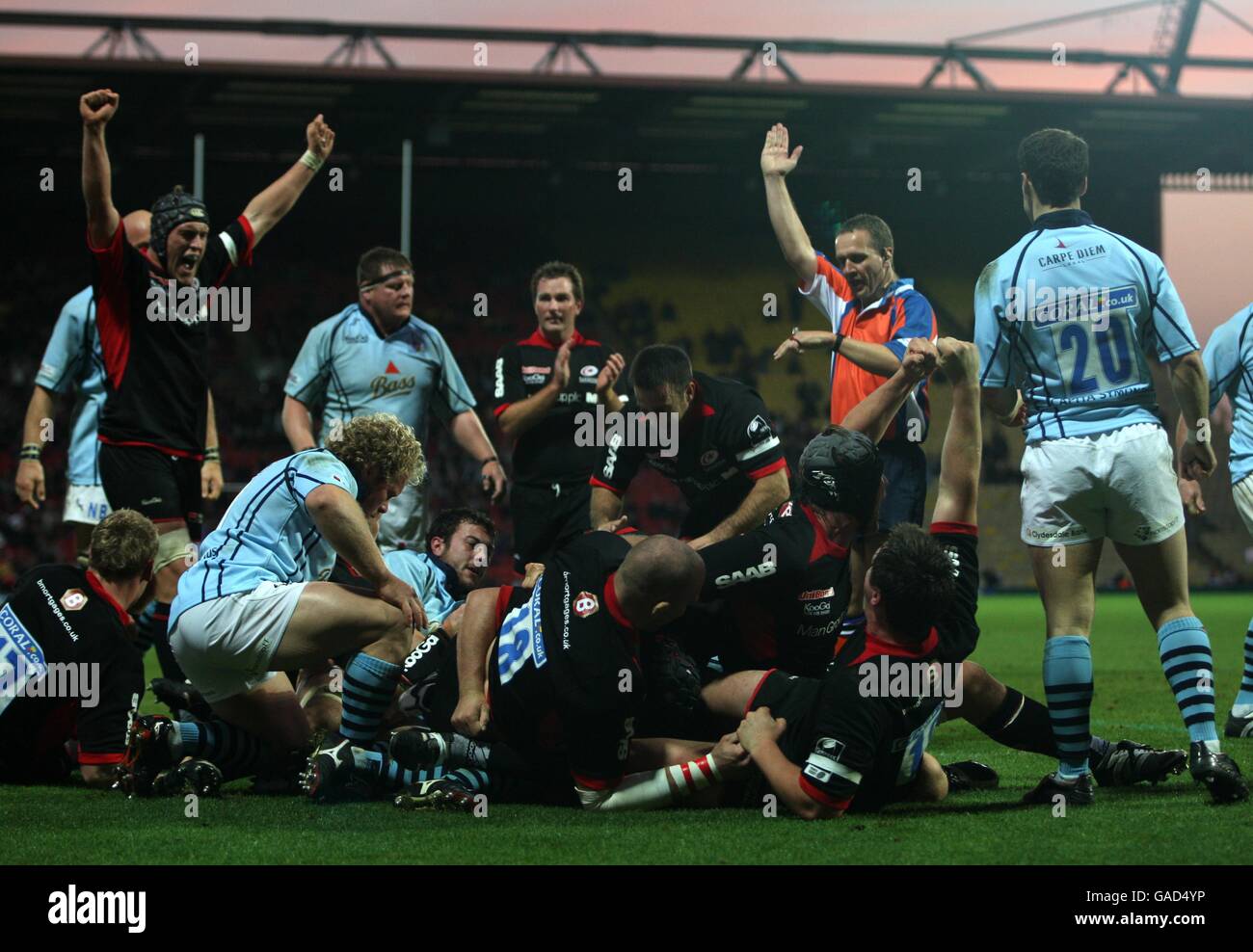 Rugby union edf energy cup saracens bristol vicarage road stadium hi ...