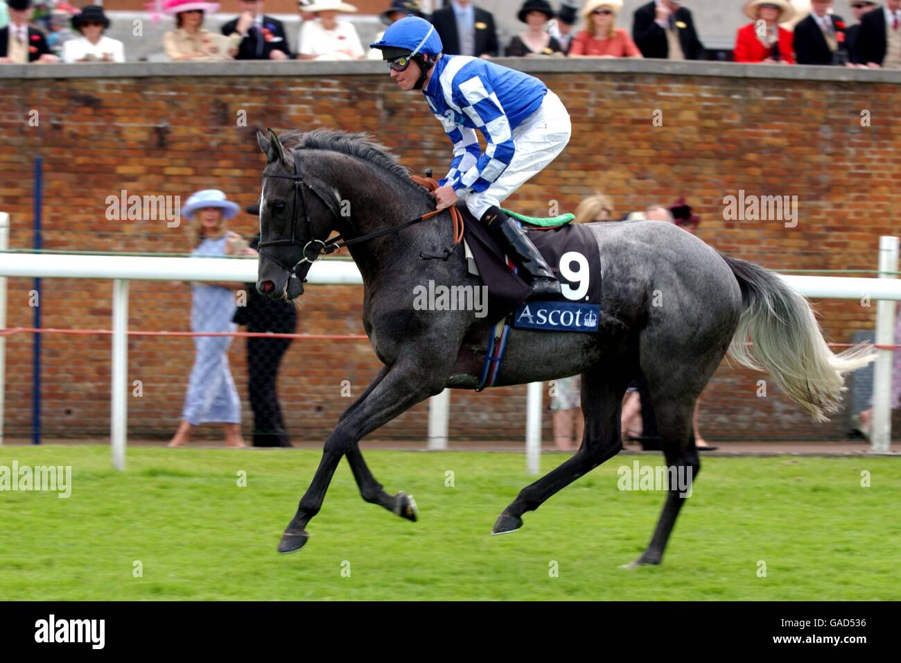 Irony ridden by Richard Hughes goes to post in The Jersey Stakes Stock ...