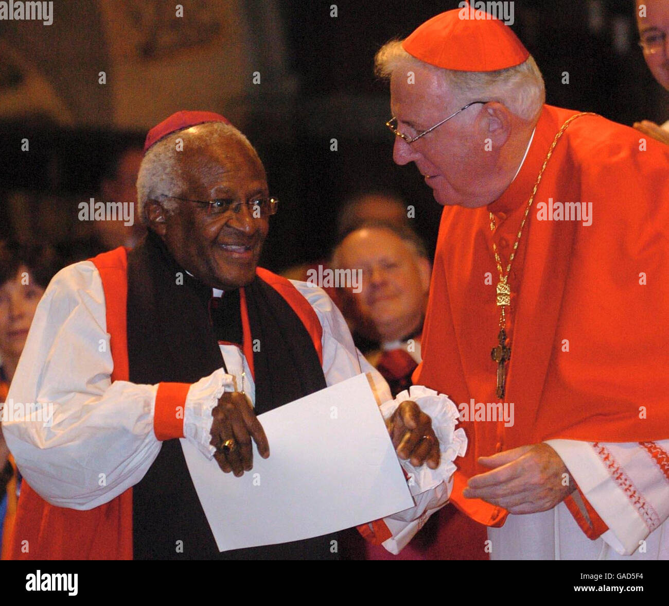 Archbishop Desmond Tutu is presented with an honorary fellowship of the ...