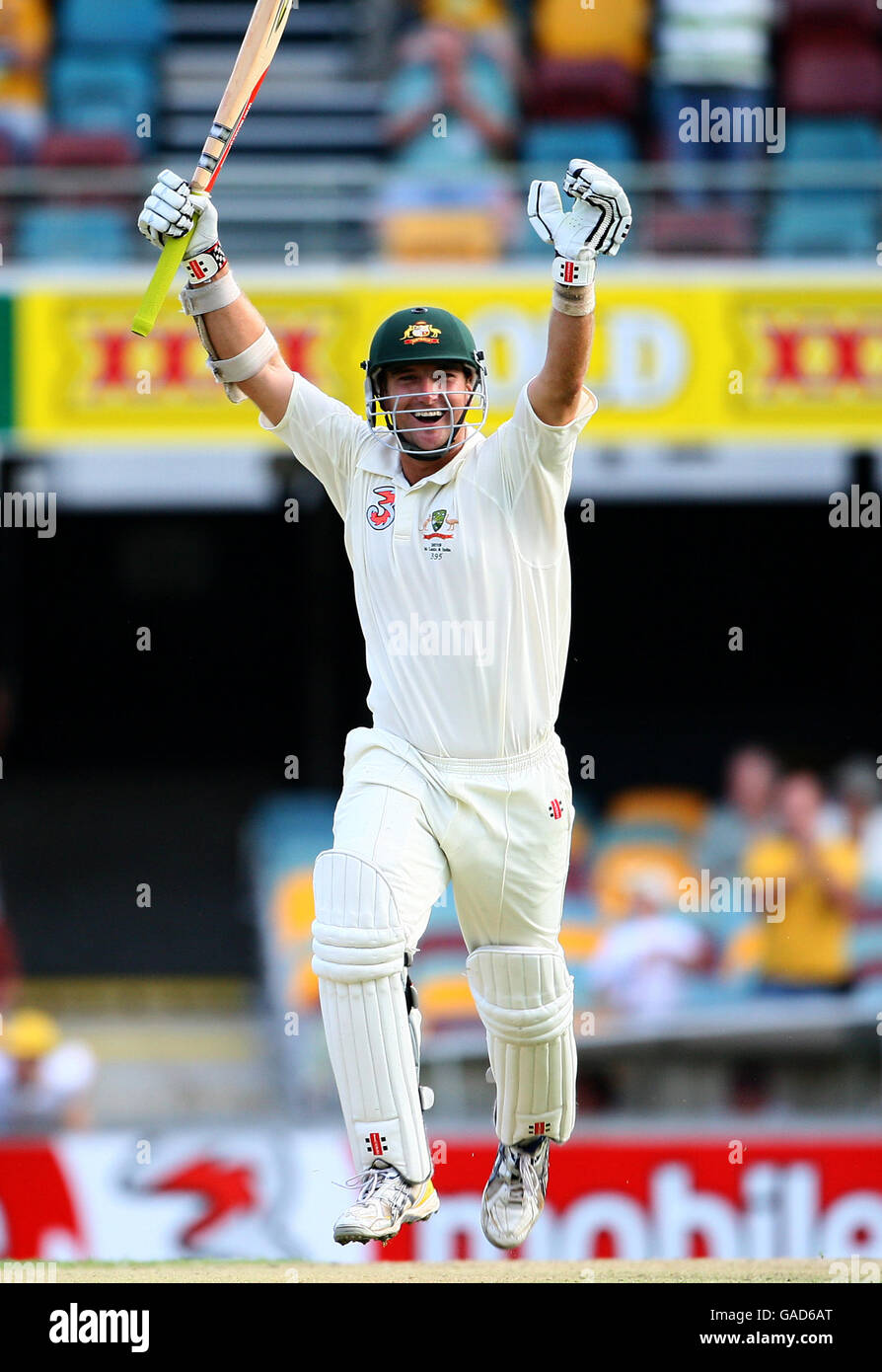Australia's Phil Jaques celebrates his century during day one of the ...