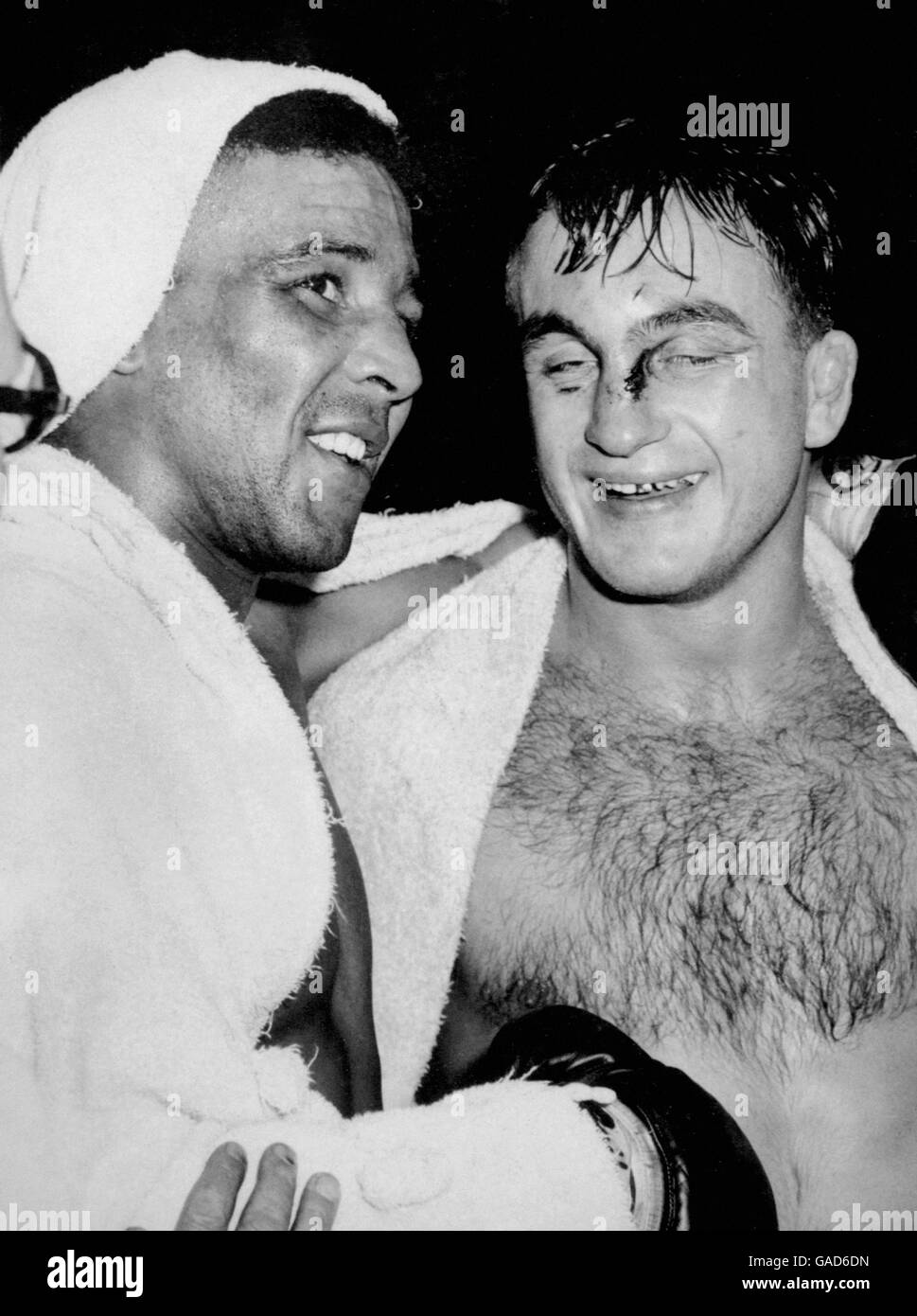 European middleweight title fight Black and White Stock Photos & Images ...