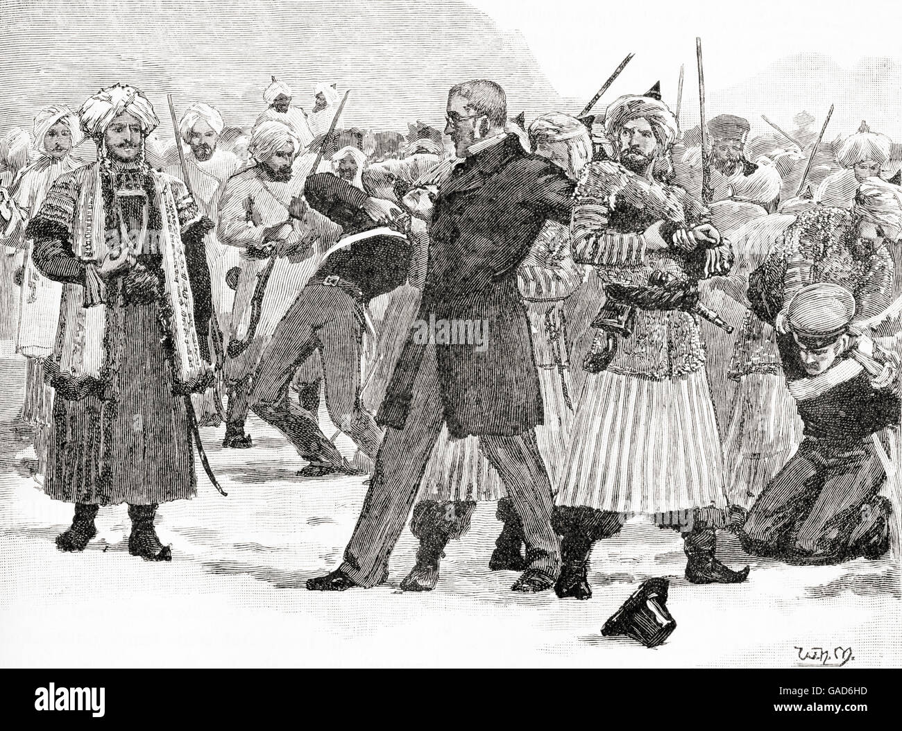 The capture of Sir William Hay Macnaghten and his party by the Afghan ...