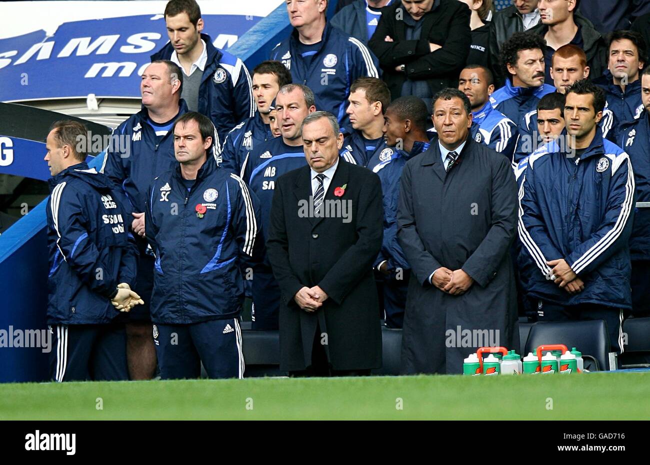 On remembrance sunday the chelsea bench observe a moments silence hi ...