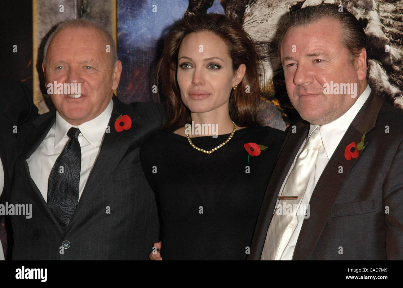 From left to right: Sir Anthony Hopkins, Angelina Jolie and Ray ...