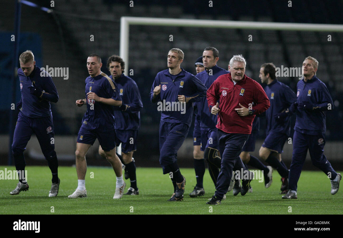 Scotland players staff during training session at hampden park hi-res ...