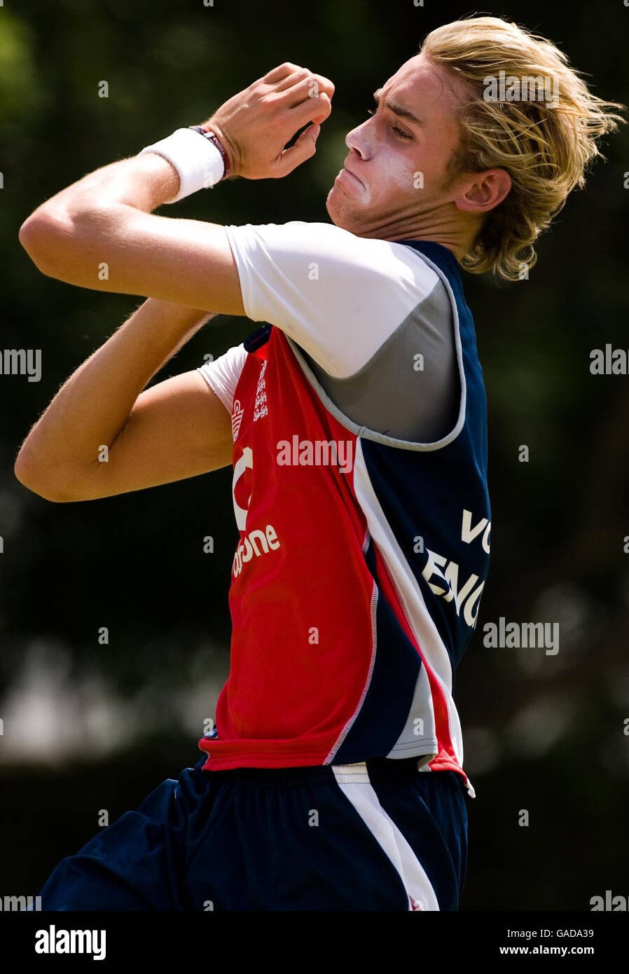 England's Stuart Board during a nets practice session at Nondescripts ...
