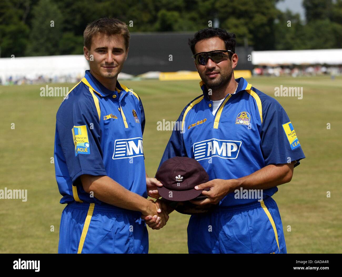 Surrey captain adam hollioke murtagh with his first cap hi-res stock ...