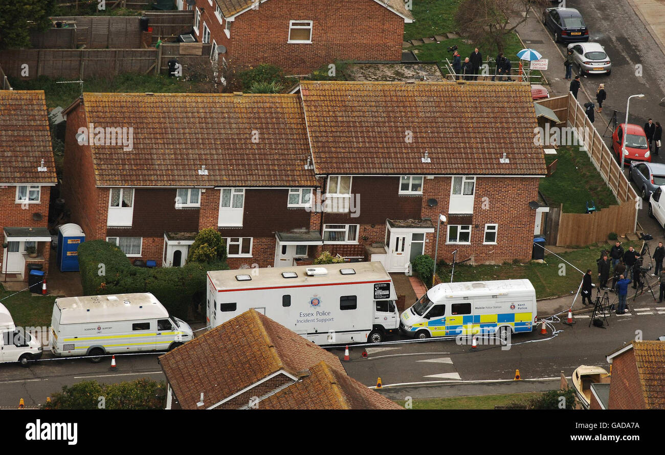 Dig goes on at house after body discovery Stock Photo - Alamy