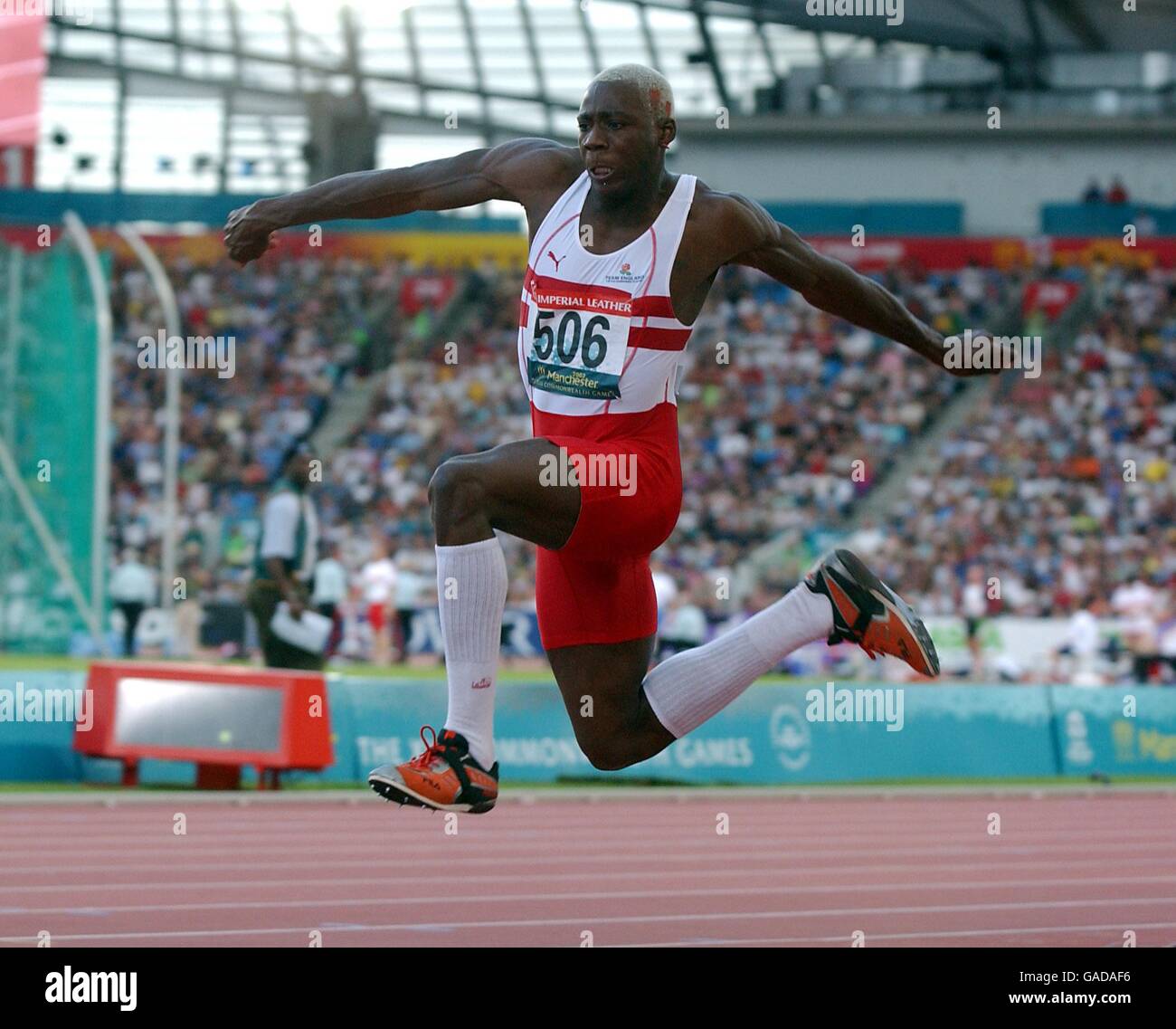 Manchester 2002 commonwealth games mens triple jump hi-res stock ...
