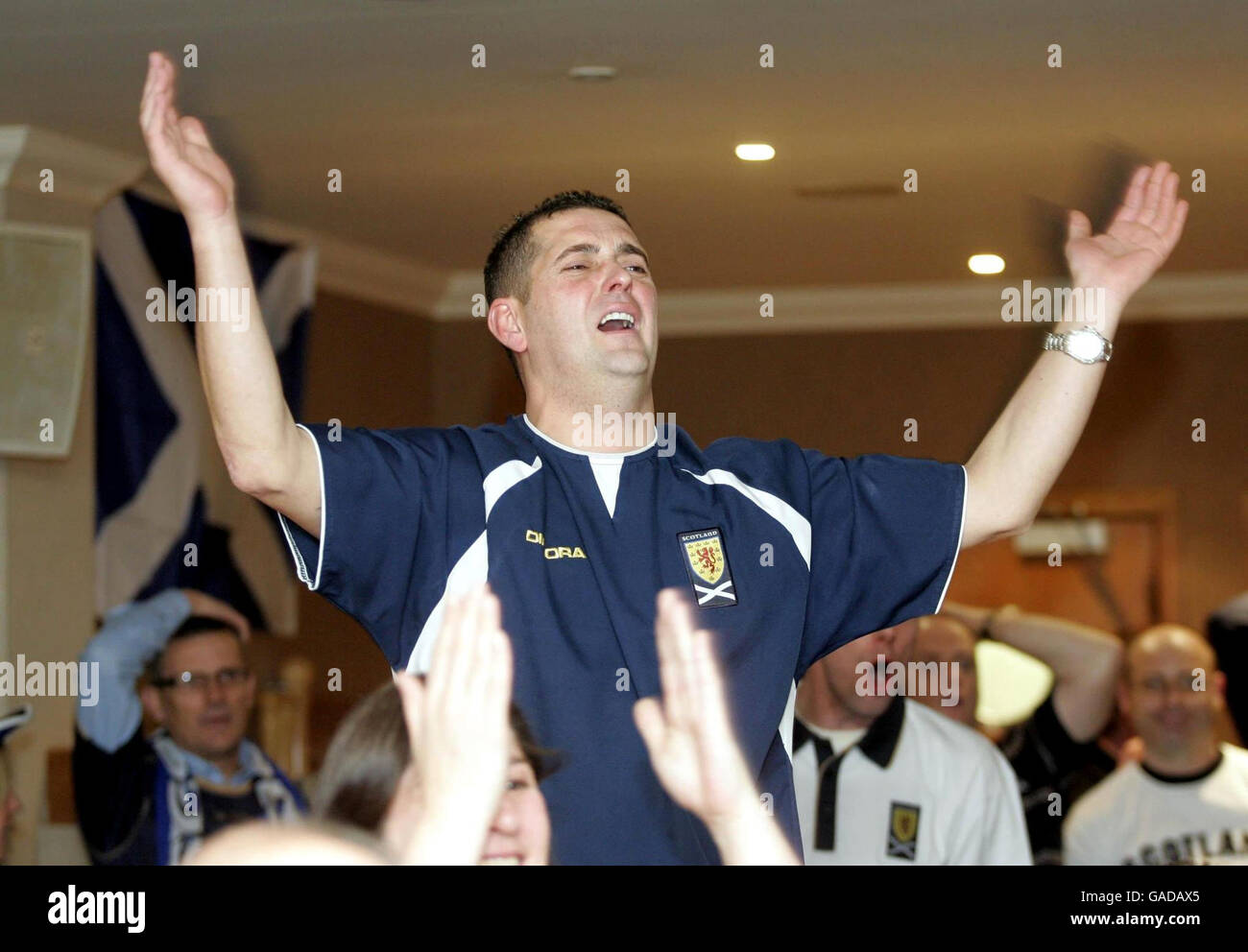 Scotland fans watching the big game against Italy in the Croft Pub near ...