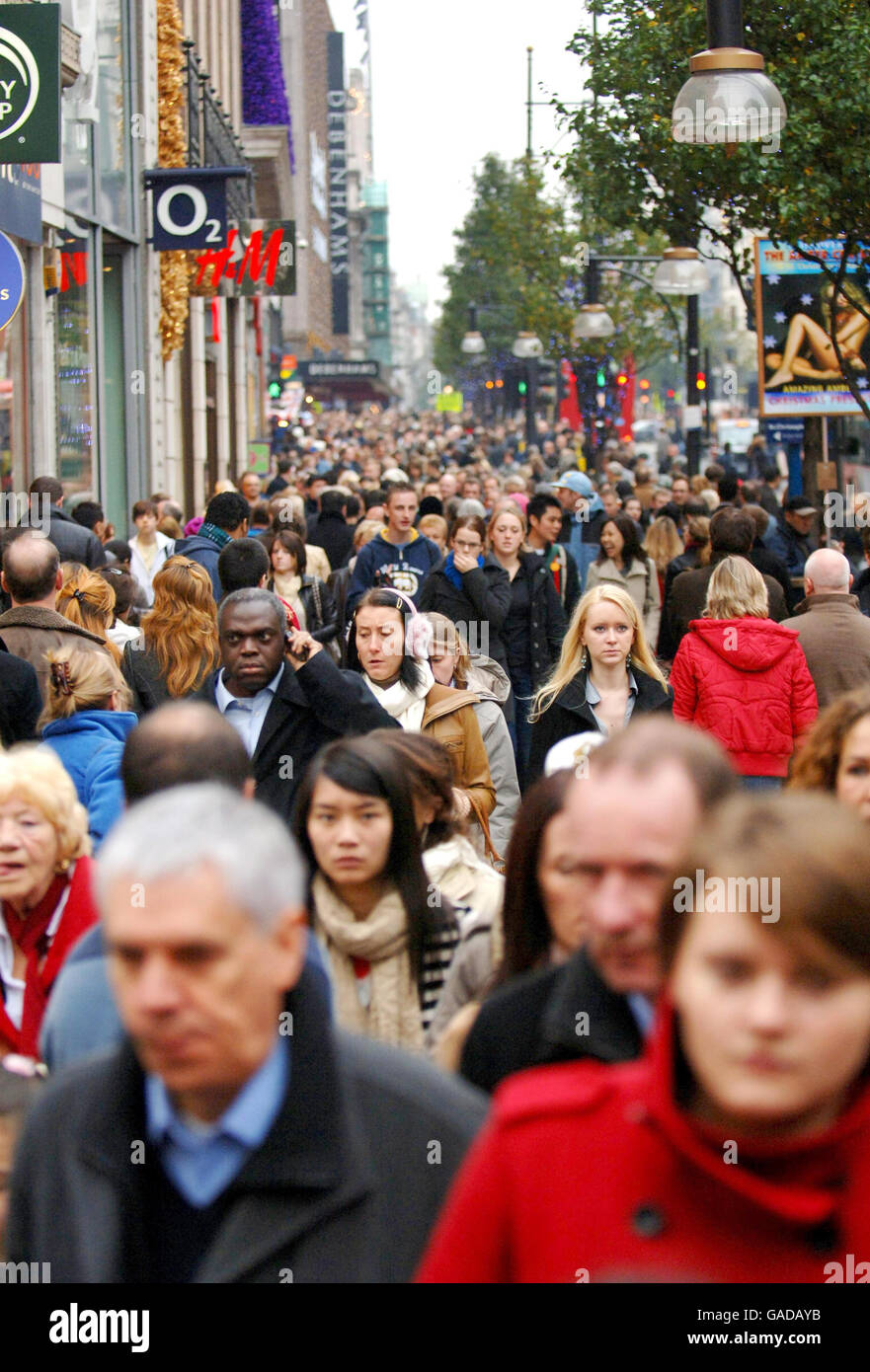 Early Christmas shoppers stroll along Oxford Street, London in the hope ...