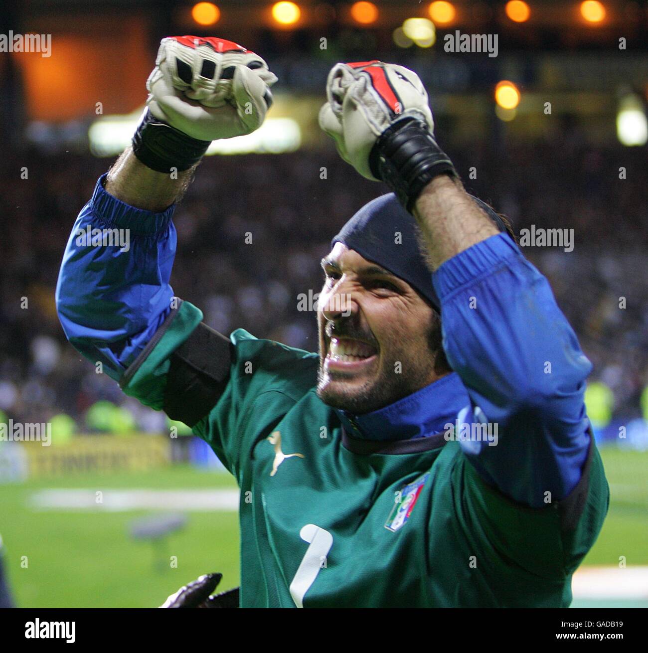 Italy goalkeeper Gianluigi Buffon celebrates victory after the final ...