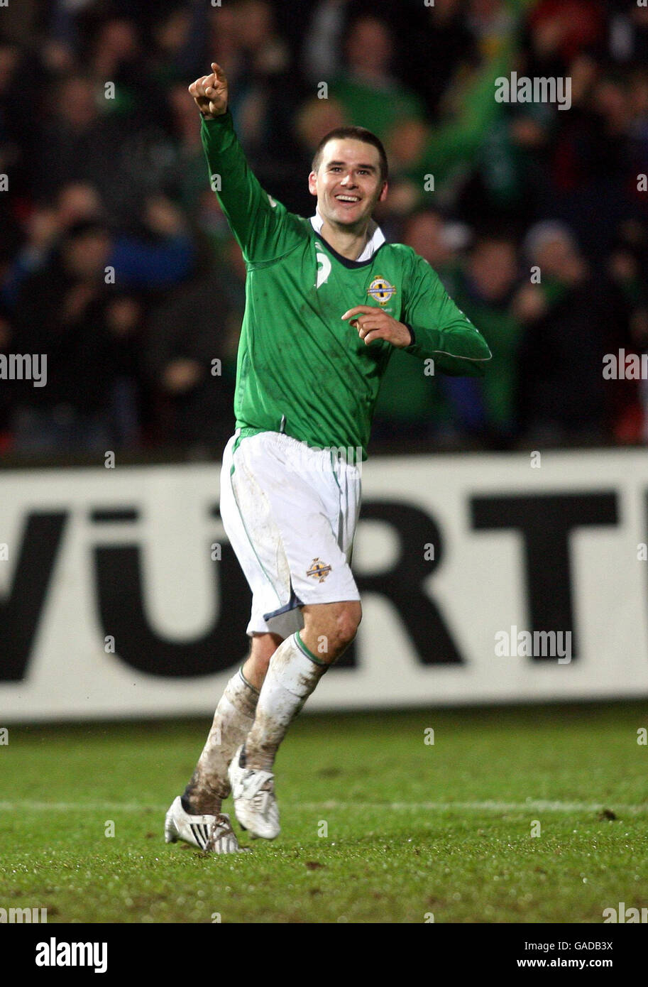 Northern Ireland's David Healey celebrates after scoring during the ...