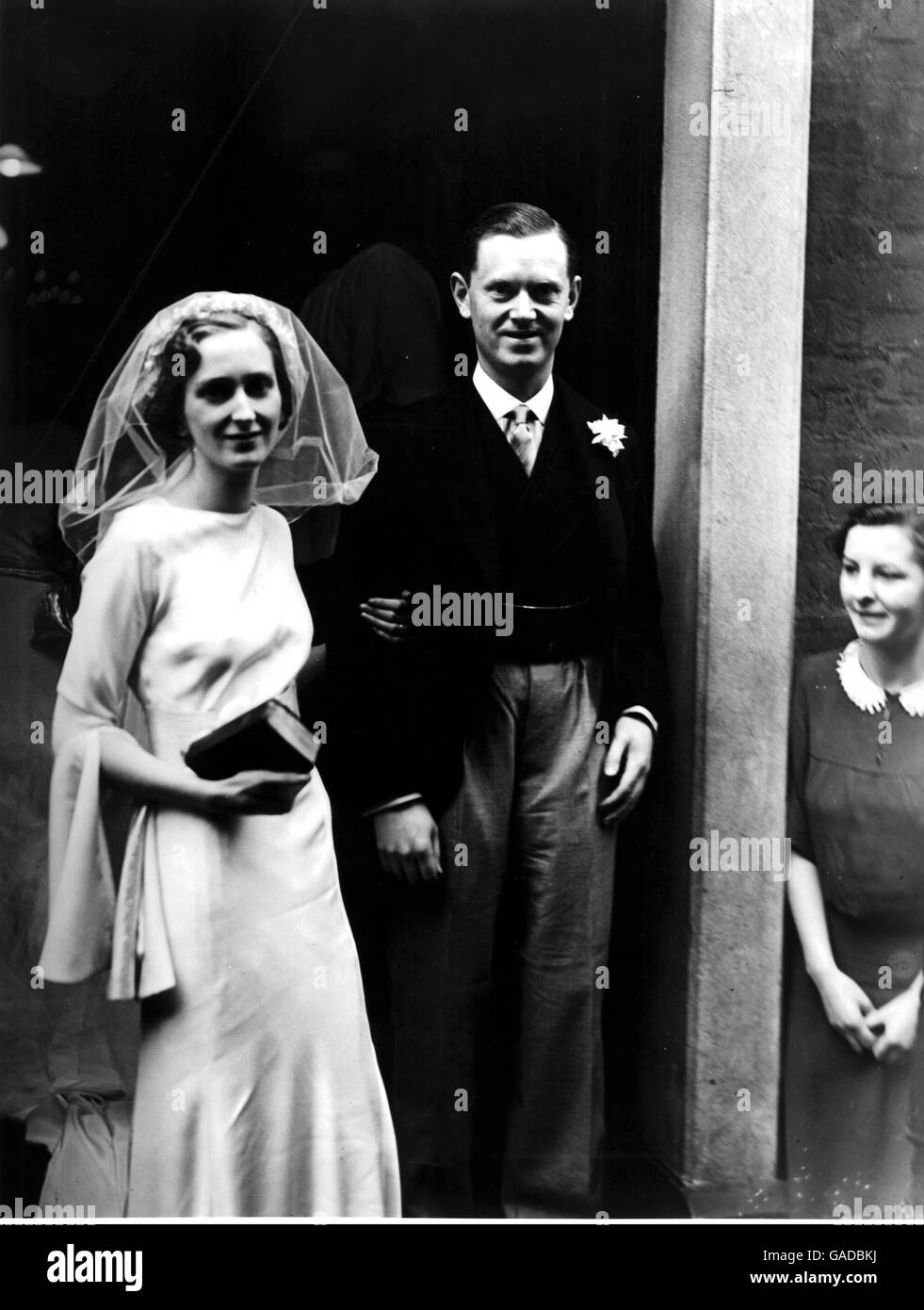 Mr Evelyn Waugh the author and Miss Laura Herbert youngest daughter of Mrs Aubrey Herbert and ...