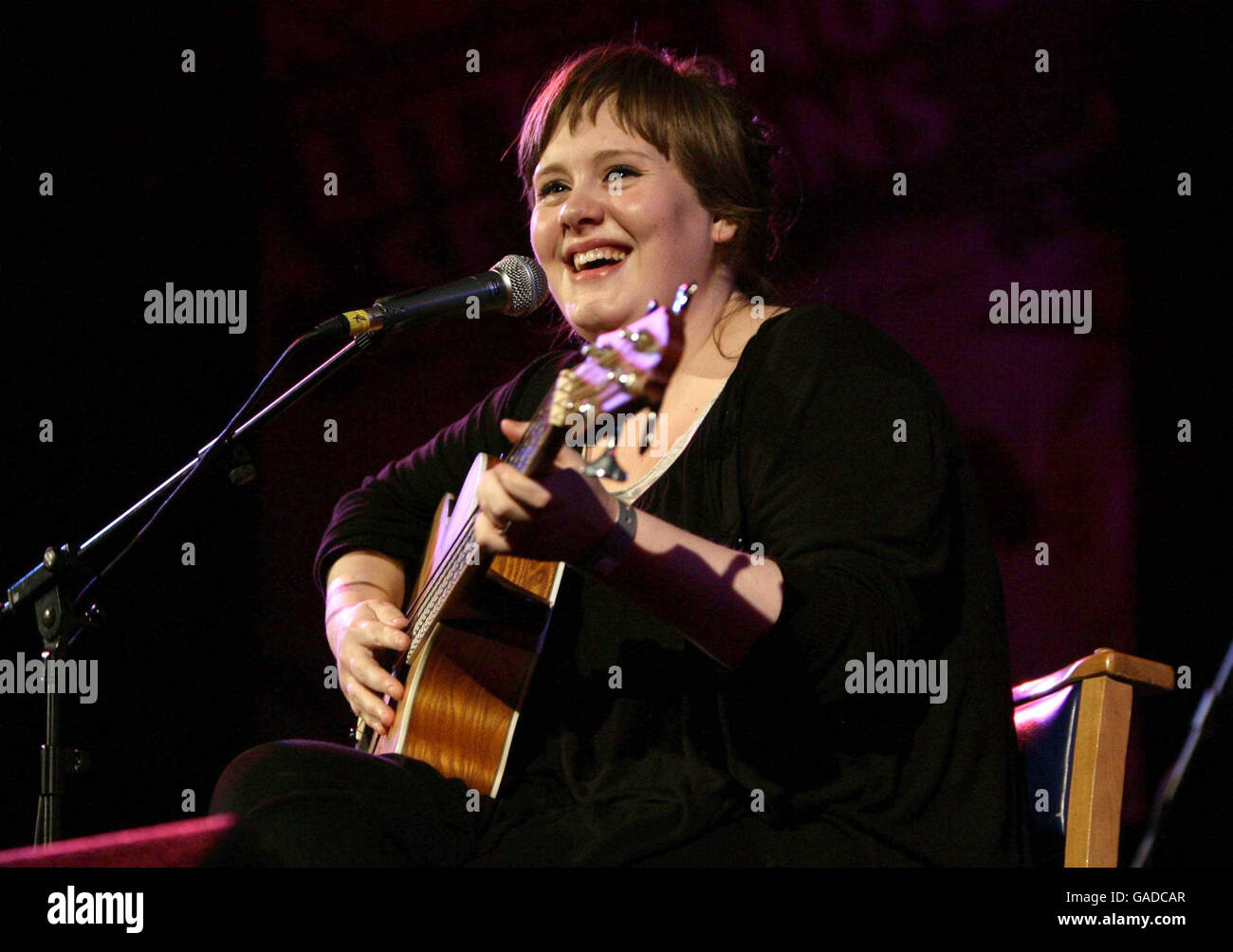 Adele performing on stage at the Union Chapel in Islington, north ...
