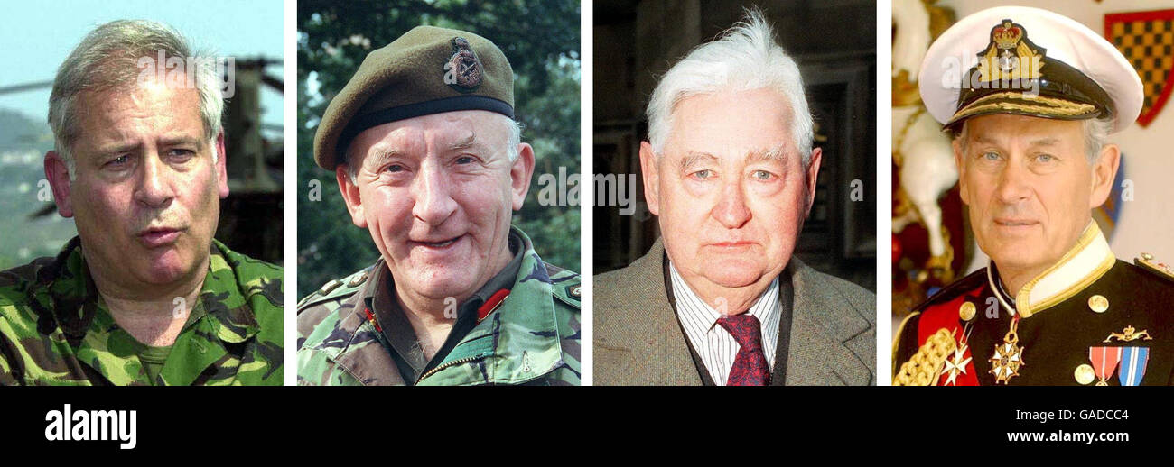Undated file photos of (from left to right) Lord Guthrie, Lord Inge ...
