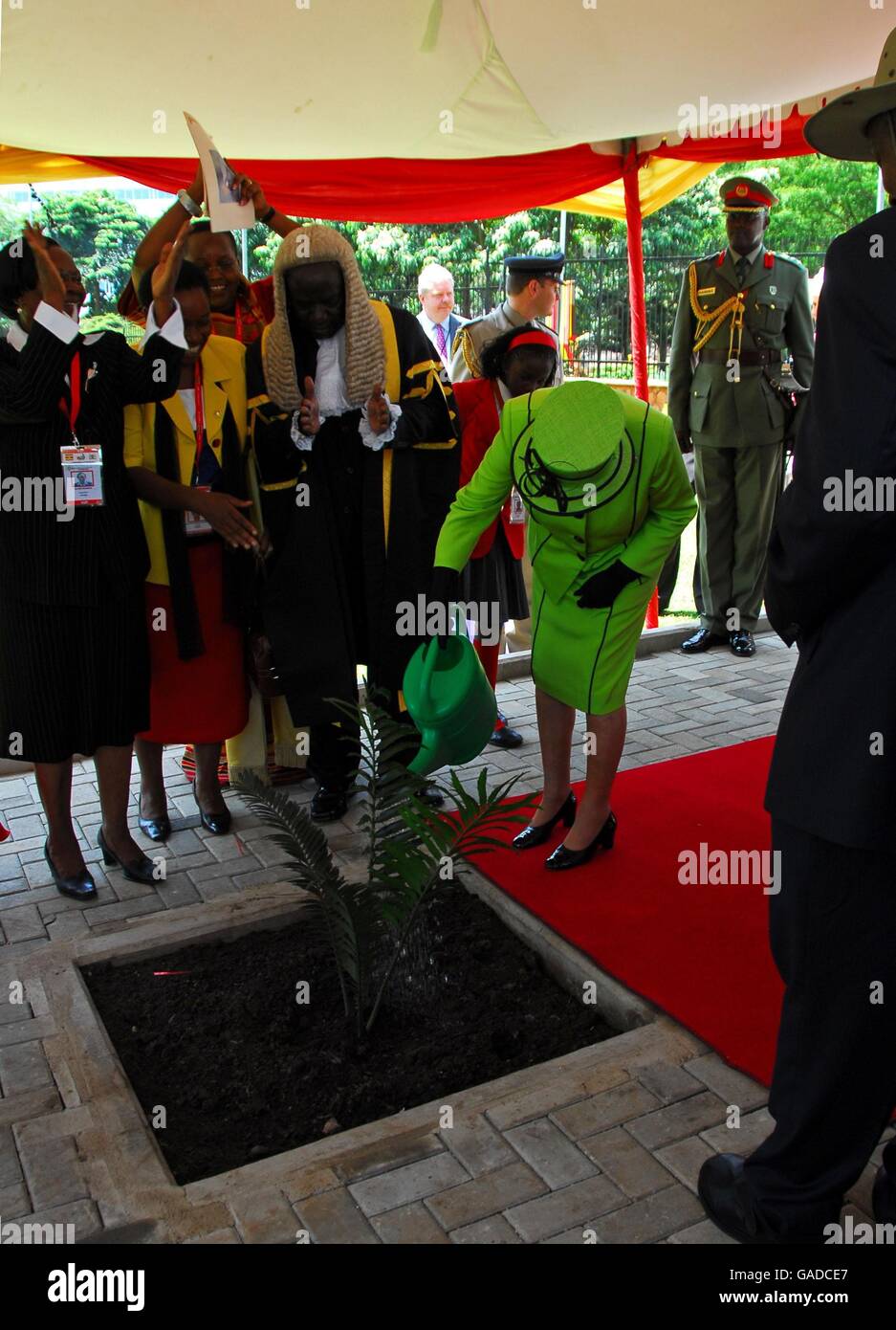 Queen and Duke of Edinburgh visit Ugandan Parliament. The Queen ...