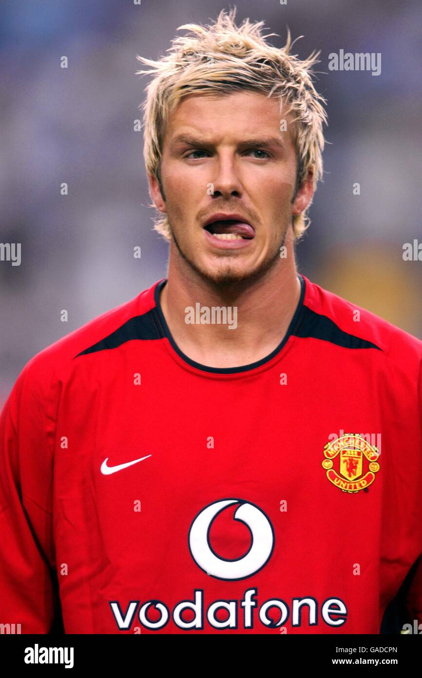 Manchester uniteds david beckham before the match against ajax hi-res ...