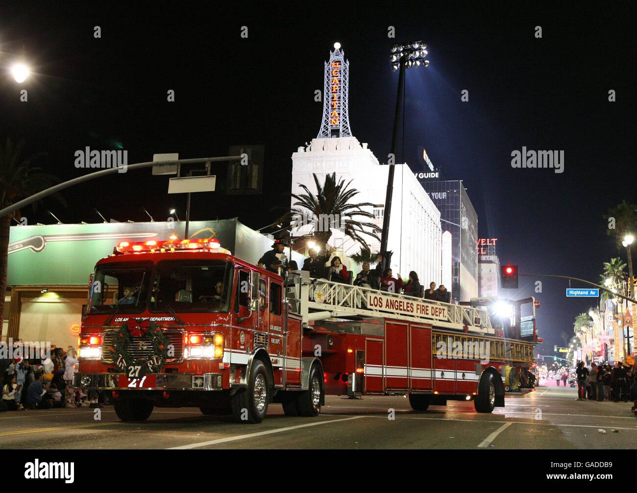 General view gv fire brigade vehicle night parade hli hli hi-res stock ...
