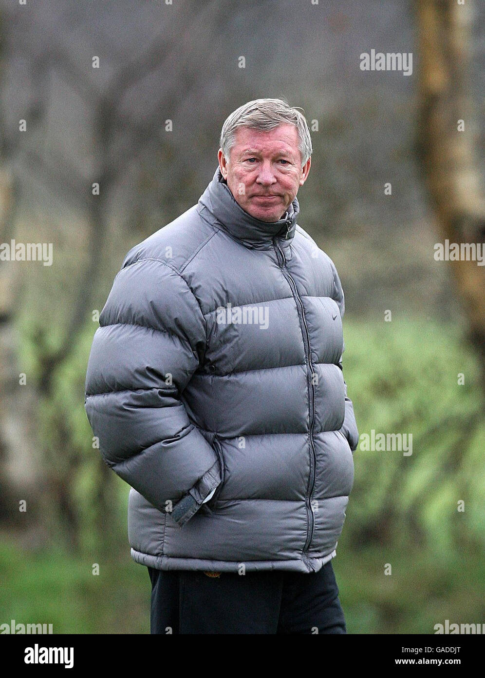 Manchester United's manager Sir Alex Ferguson watches his team during a ...