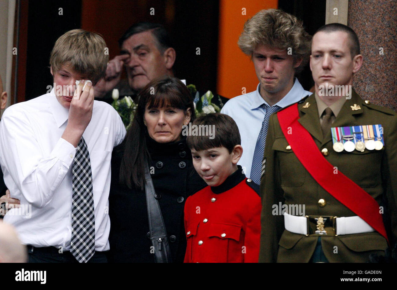 Gill McDermid (second left), the wife of Captain John McDermid and his ...