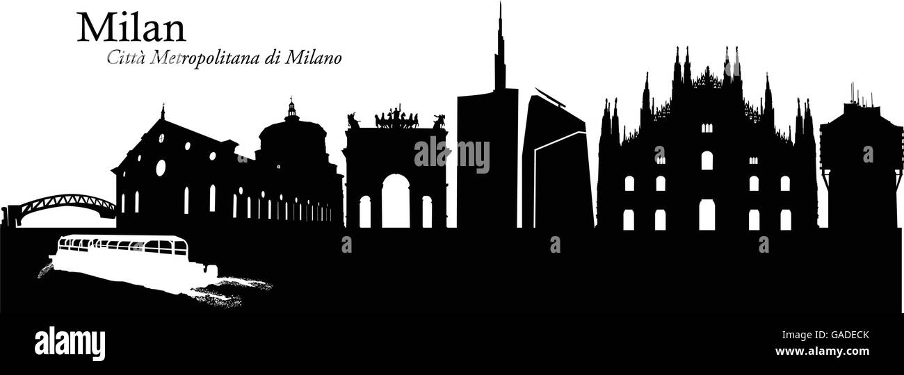 Vector illustration of the skyline of Milan, Italy Stock Vector Image ...