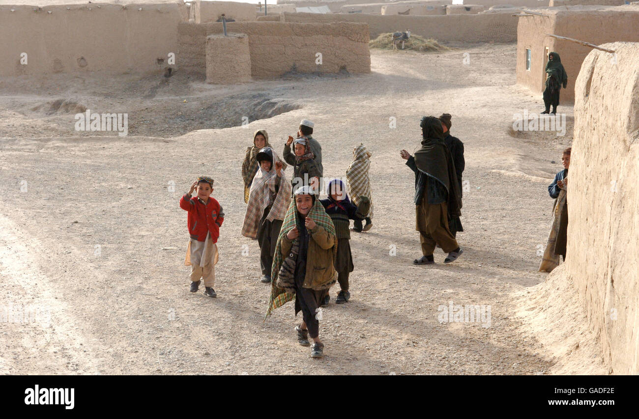 Local boys from the village of Muktar near Lashkar Gah in the Helmand ...