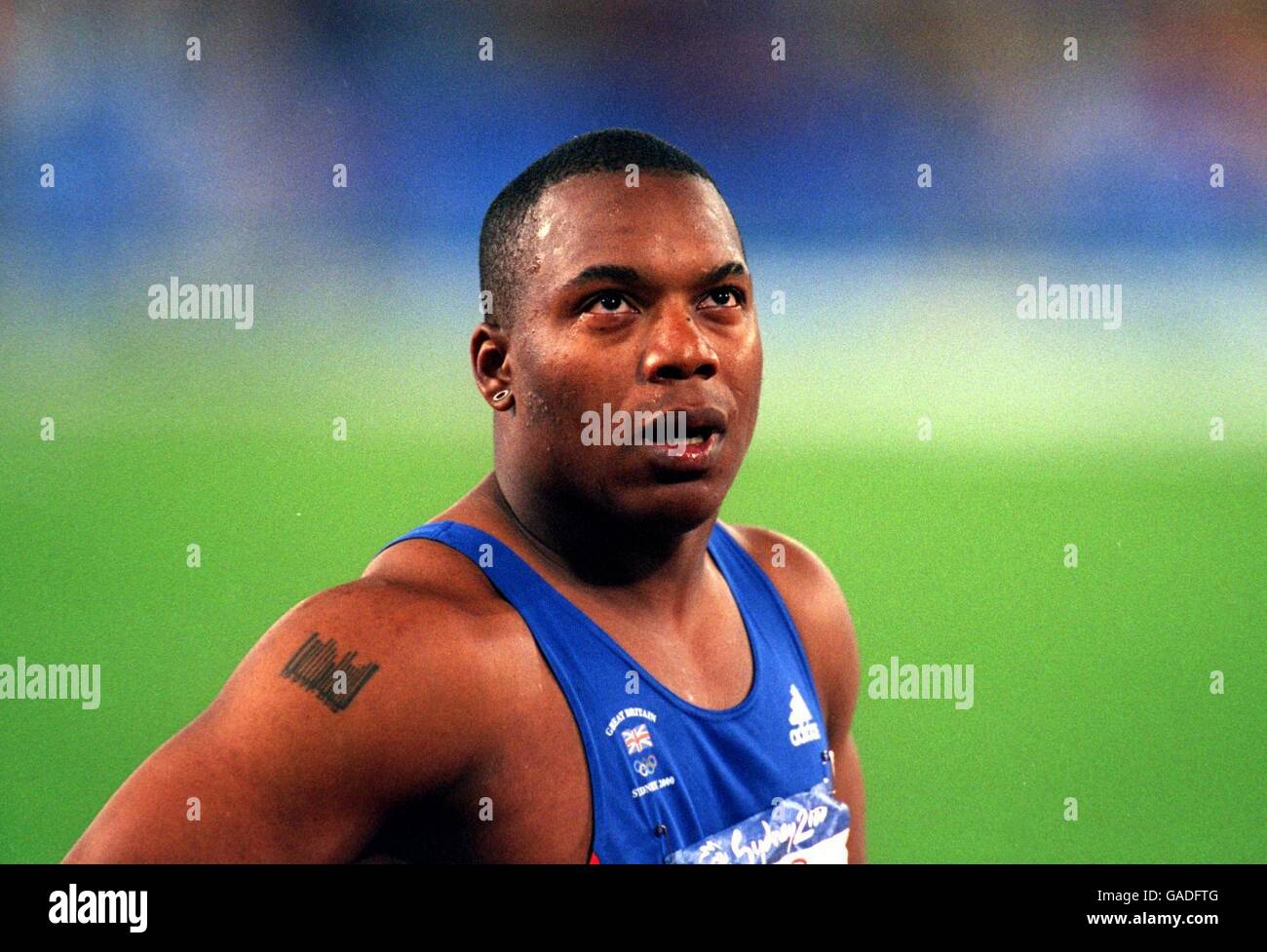 Great Britain's Damien Greaves after the Men's 110m hurdles Stock Photo ...