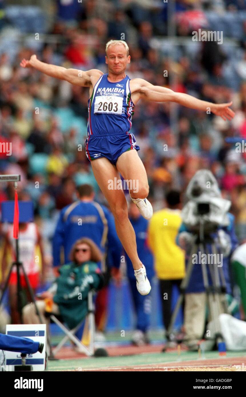 Nambia's Stephan Louw in action during the Men's Long Jump Stock Photo ...