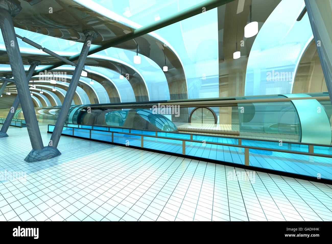 Futuristic Subway Train Station 3d Stock Photos & Futuristic Subway ...