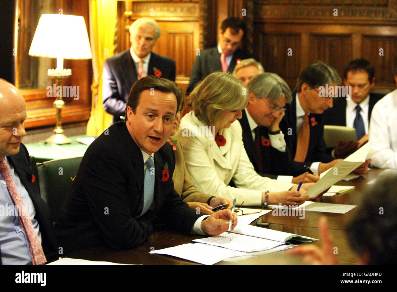 The Conservative Party leader David Cameron speaks during a Shadow ...