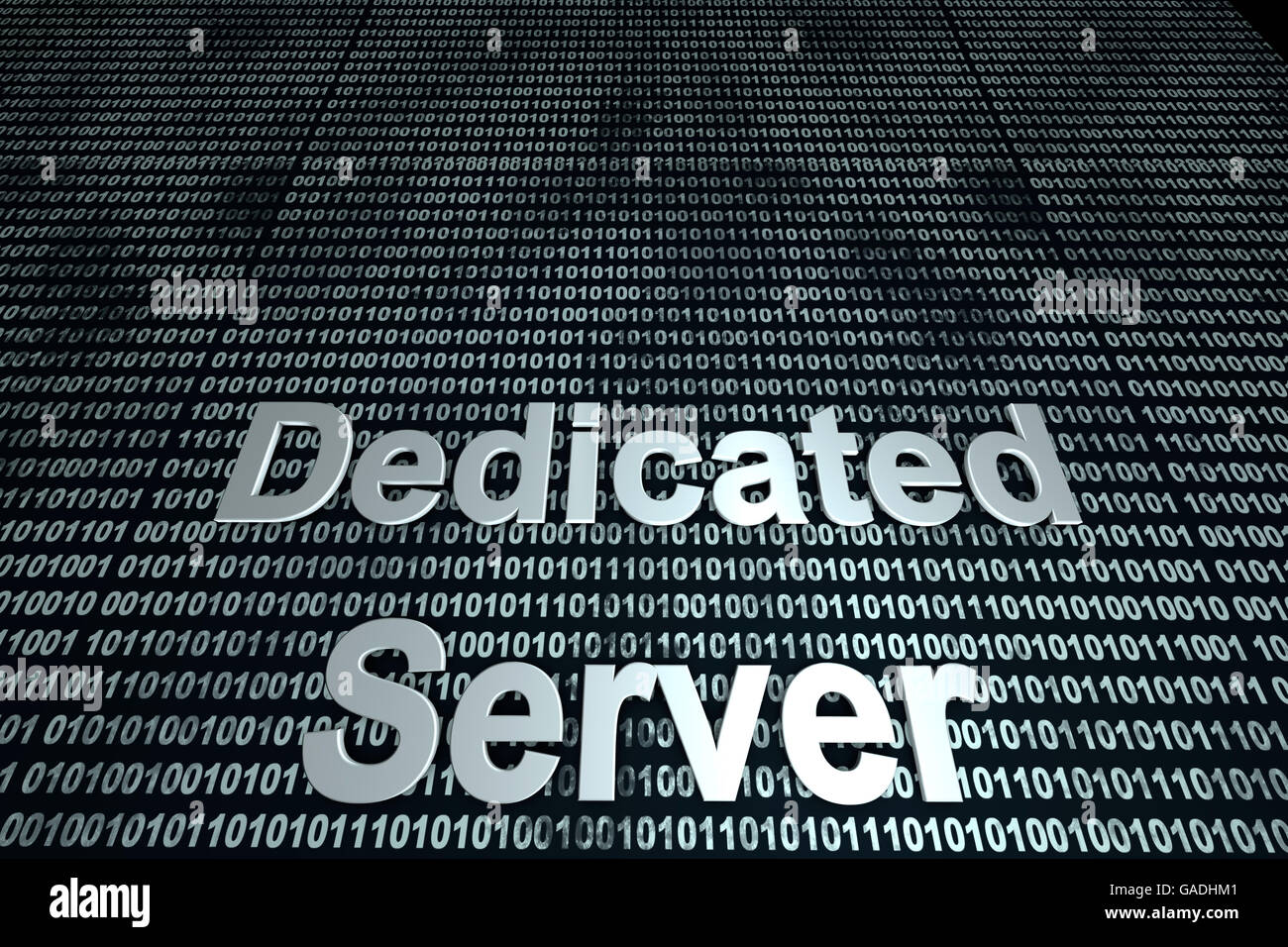 The word server in front of a binary background symbolizing the digital ...