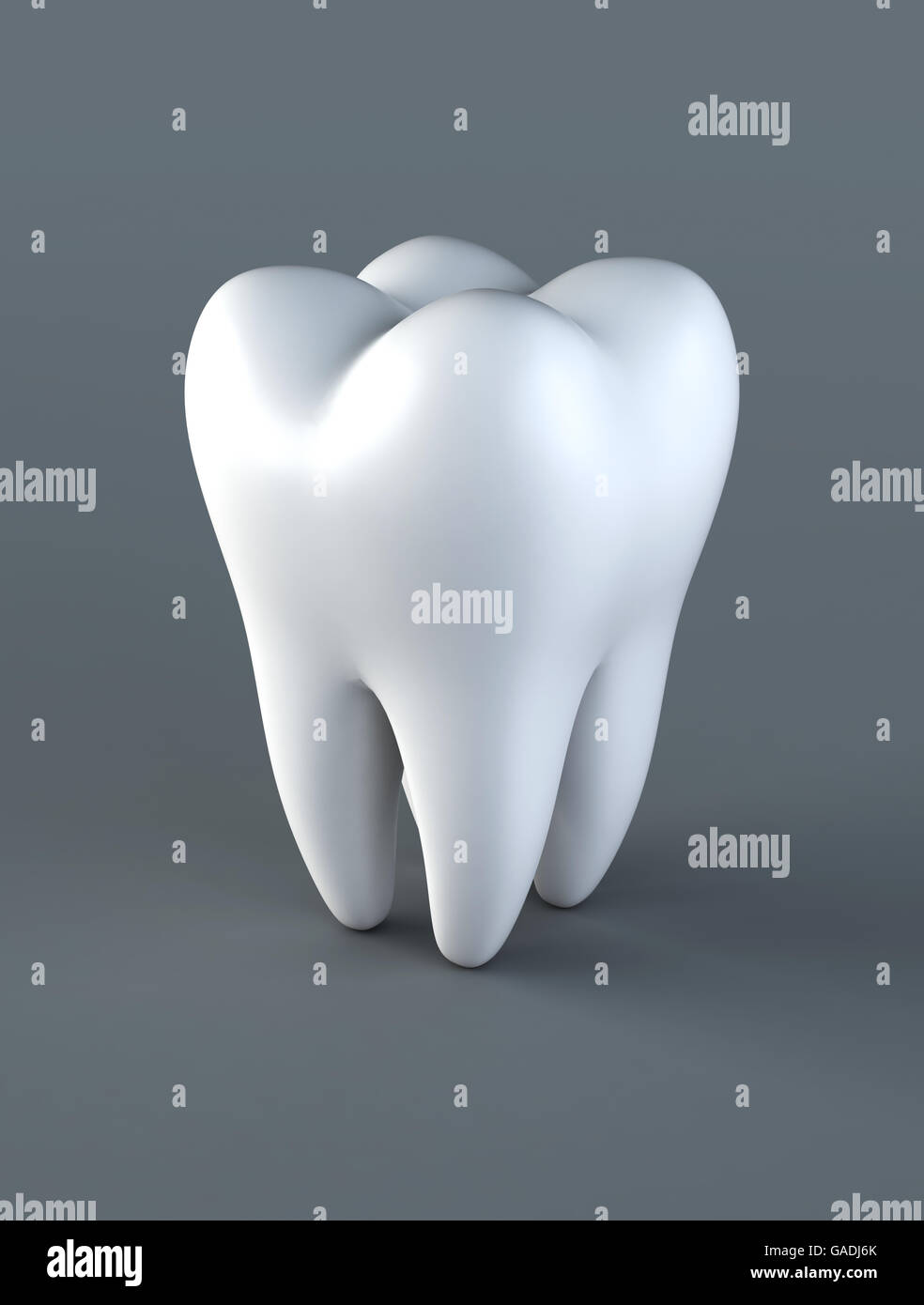 3D illustration of tooth on gray background, dental concept Stock Photo ...