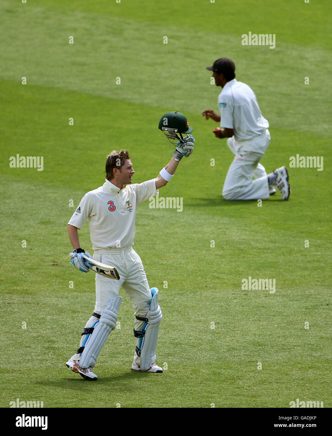 Australia's Michael Clarke celebrates his century during day two of the ...