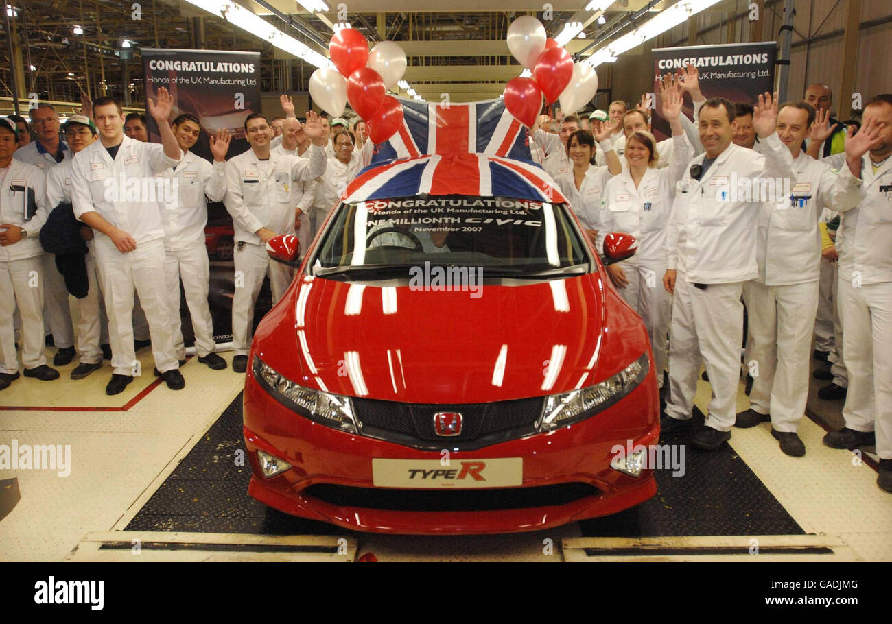 The one millionth Honda Civic to be built in the Swindon Honda Factory ...