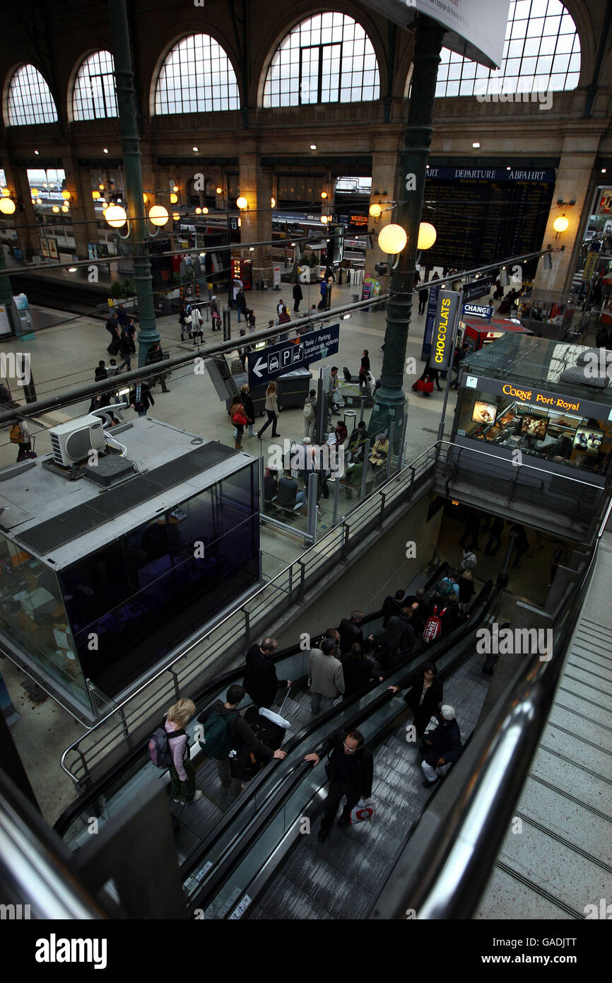 Interior of the Gare du Nord railway station in Paris, terminus for the ...